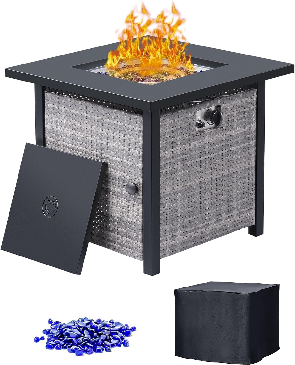 Propane Fire Pit Table 32Inch, Gas Fire Pit Table, 50,000 BTU Gas Fire ...
