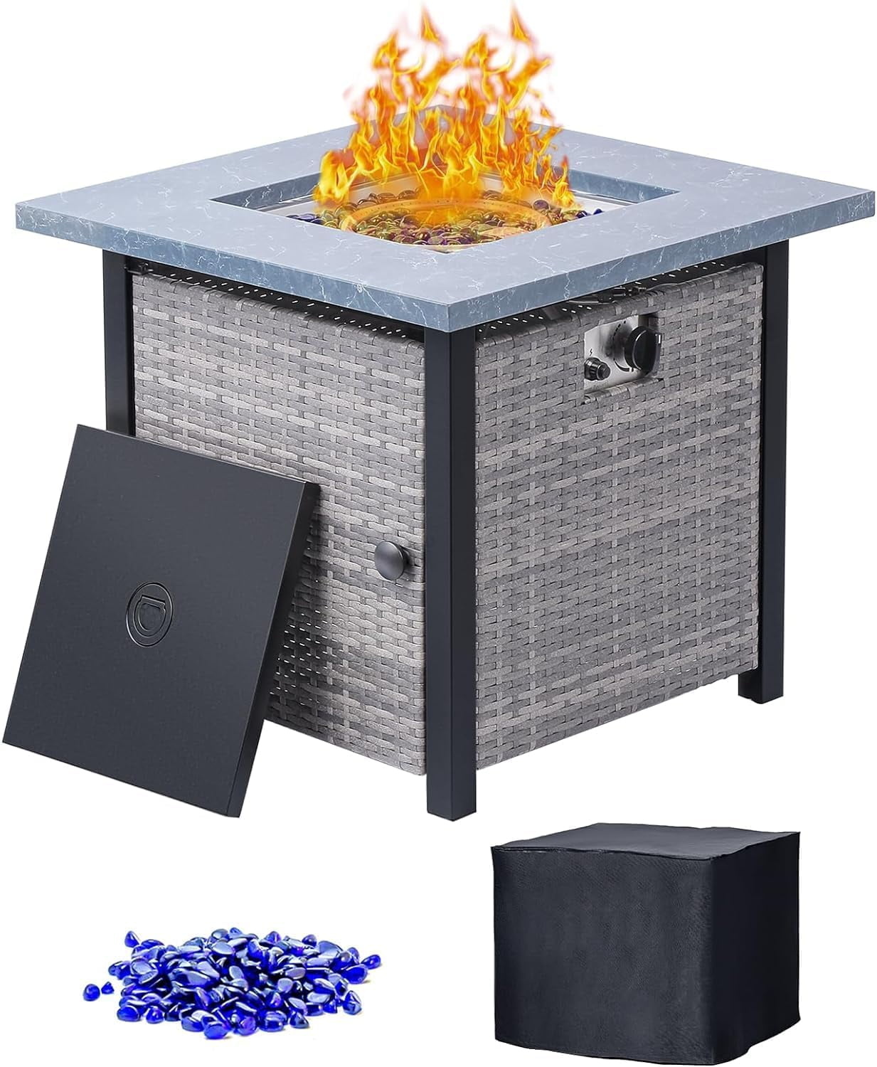 Propane Fire Pit Table, Gas Fire Pit Table, 50,000 BTU Gas Fire Pits ...