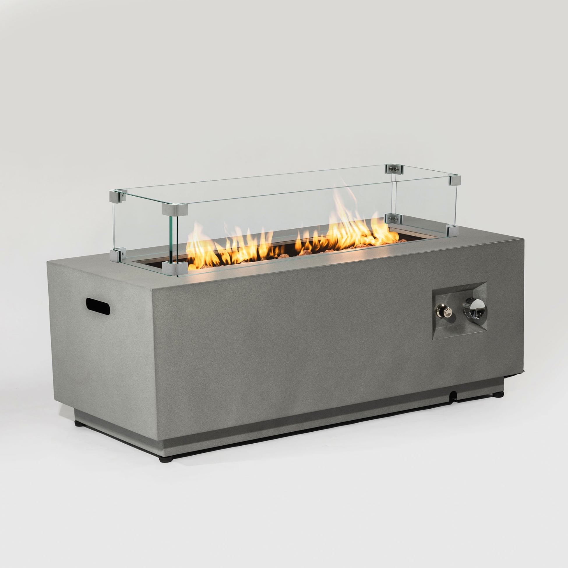 Propane Fire Pit Table 2-Pieces - 50,000 BTU Outdoor Gas Fireplace ...