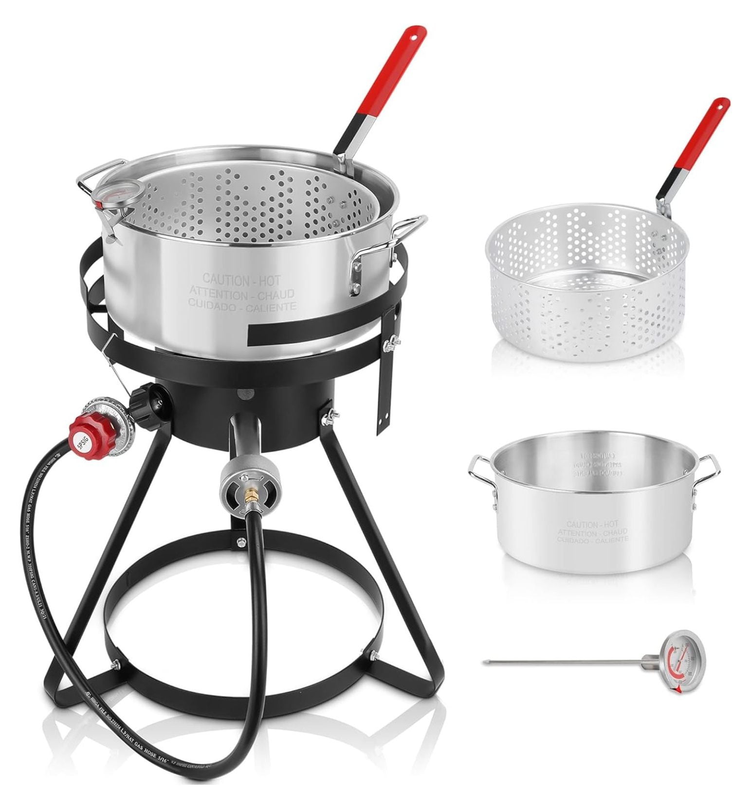 Propane Fish Fryer Outdoor, 10 Qt Crawfish Boiler with Steamer Basket ...