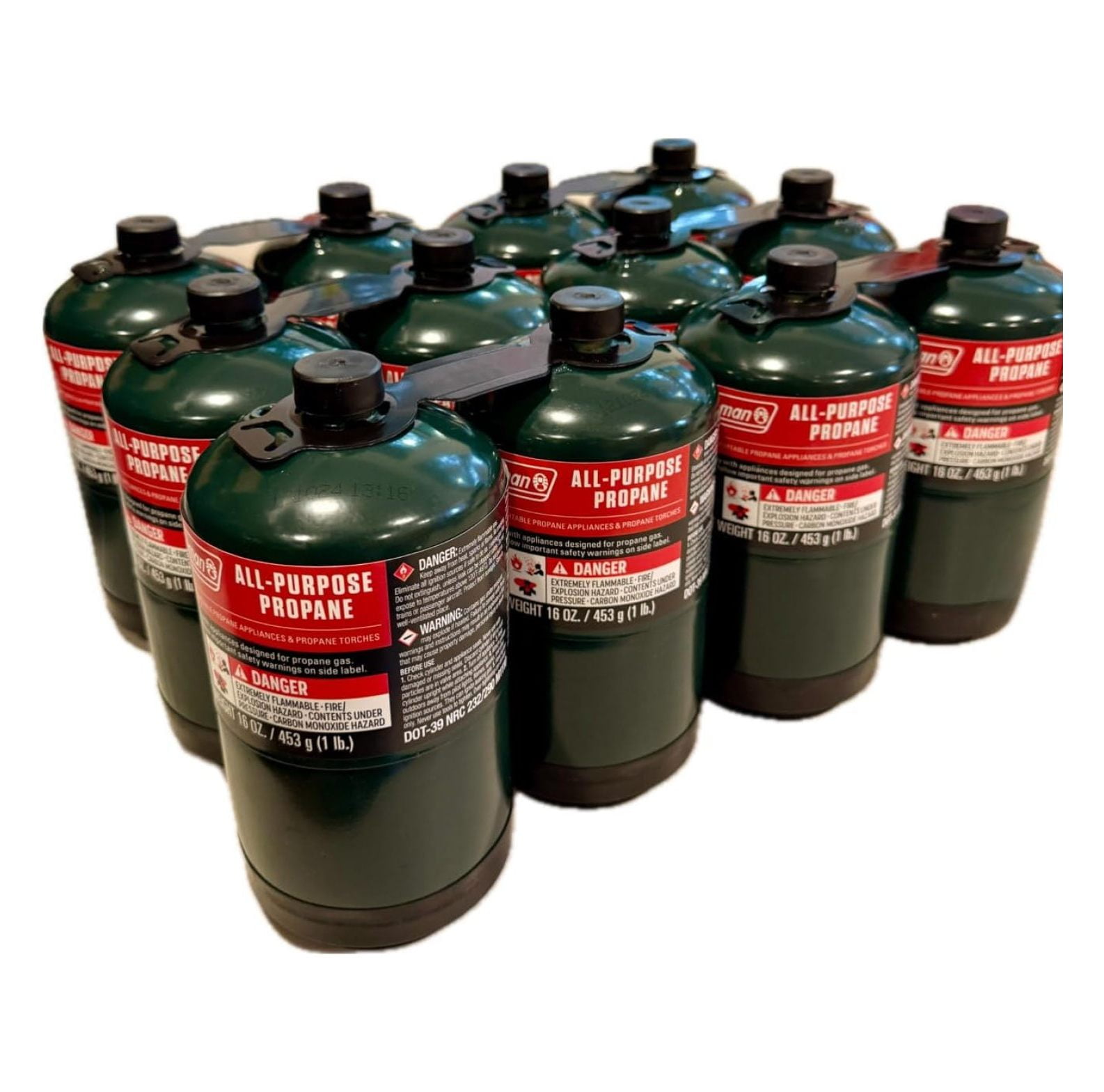 Propane Fuel Cylinders 16 Oz (12 Pack) - Camping Gas Bottles - Portable ...