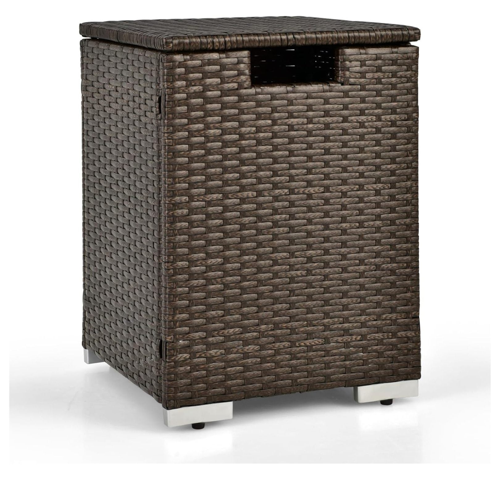 Propane Gas Cover Table, 2-in-1 Rattan Hideaway Propane Gas Table ...