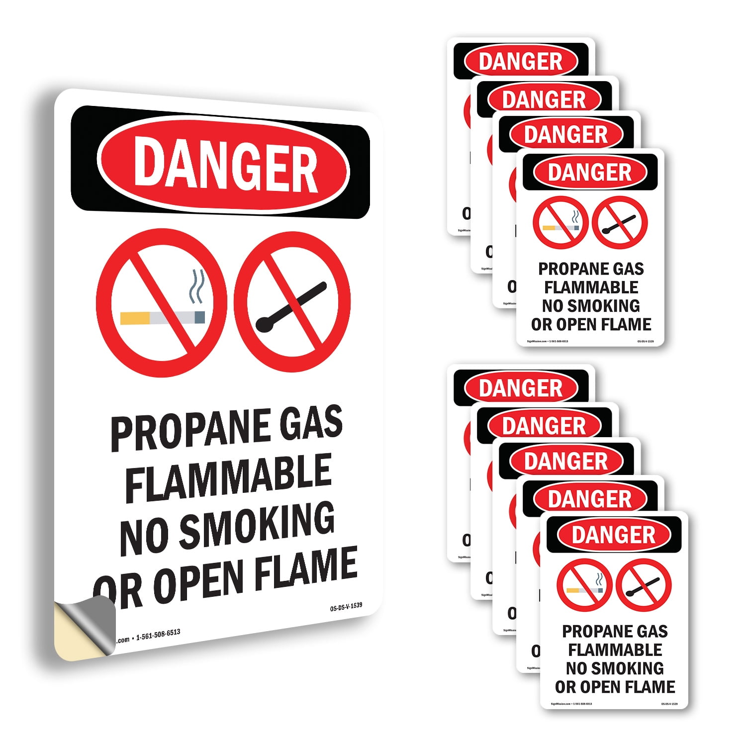 Propane Gas Flammable OSHA Danger Vinyl Decal Label 18 Inch x 12 Inch ...