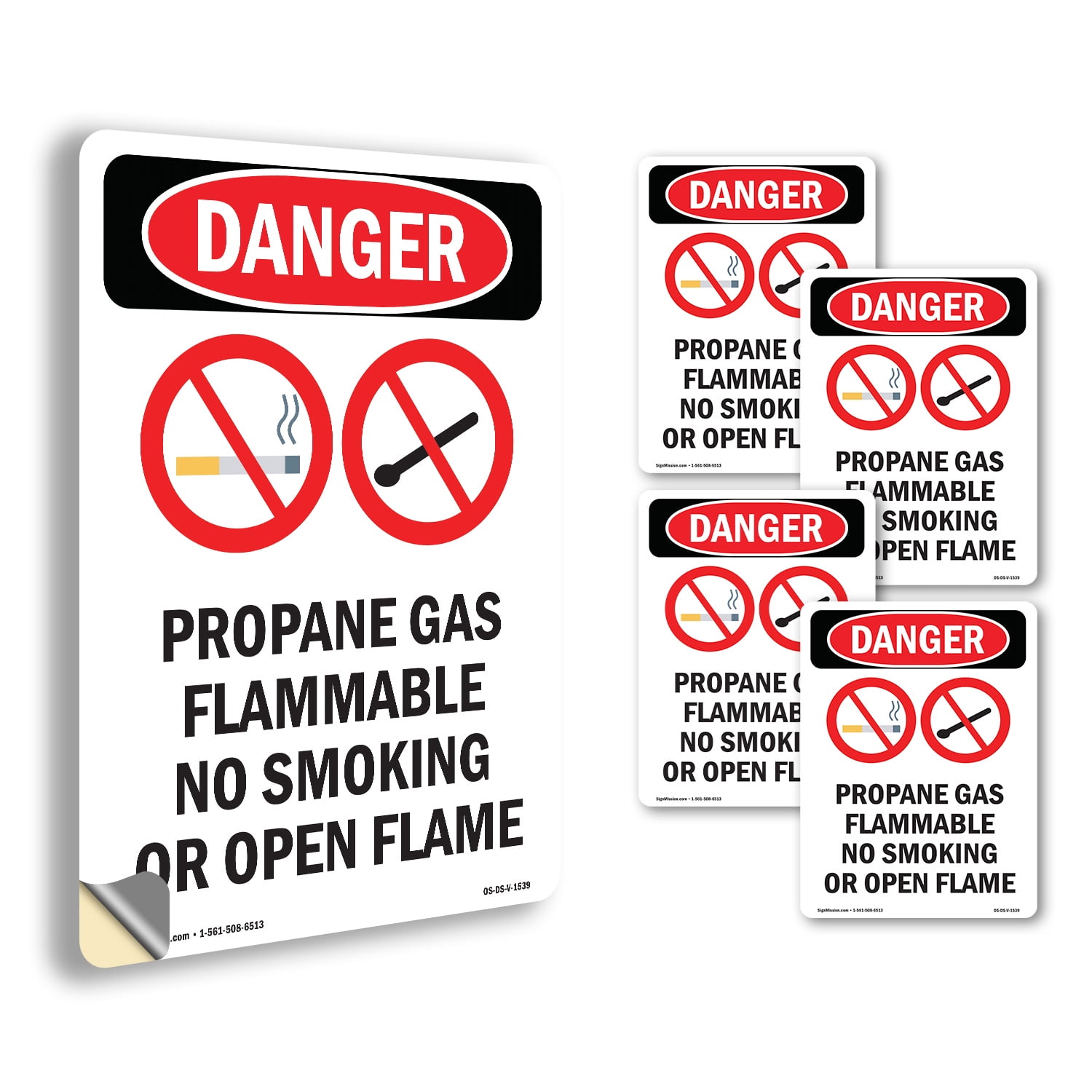 Propane Gas Flammable OSHA Danger Vinyl Decal Label 18 Inch x 12 Inch ...