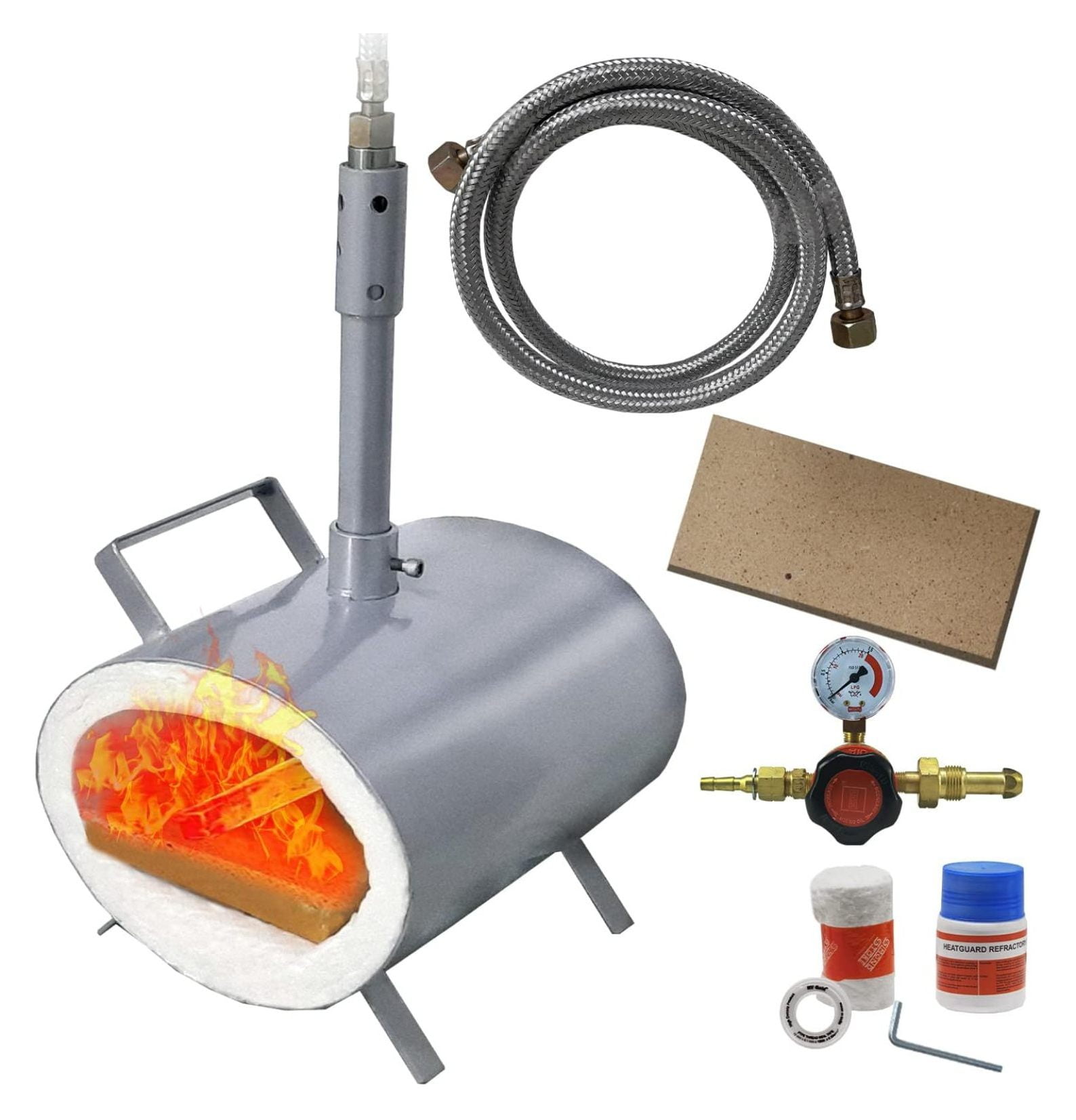 Propane Gas Forge Single Burner - Portable Blacksmithing Forge Kit for ...