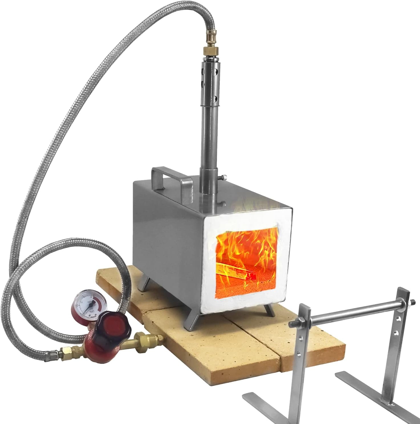 Propane Gas Forge Single Burner - Portable Blacksmithing Forge Kit for ...