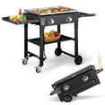 Propane Gas Grill and Griddle Combo with Grilling Gear Set, 2-Burner ...