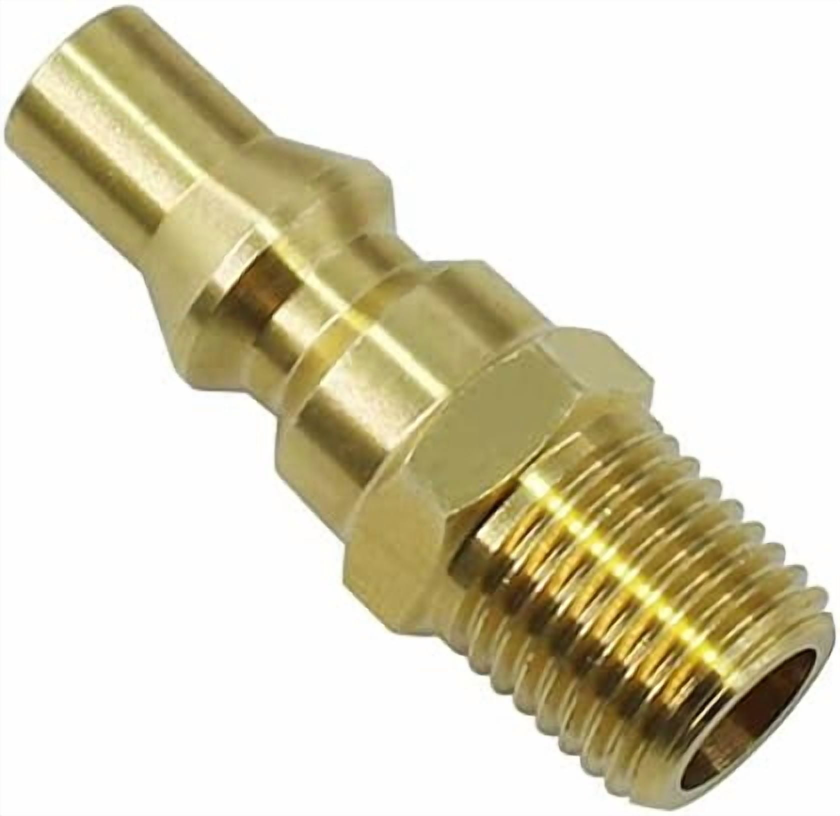 Propane Gas Quick Connect Adapter 1/4" NPT Full Flow Brass Male Plug ...