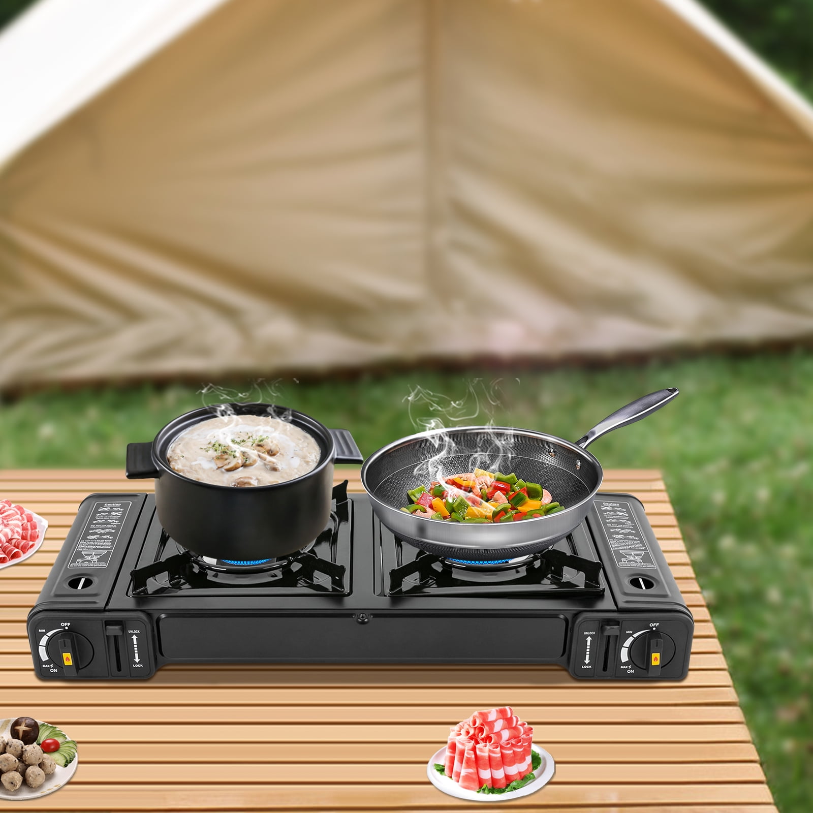 Propane Gas Stove for Outdoor Cooking – Non-slip Feet & Safety Locking ...