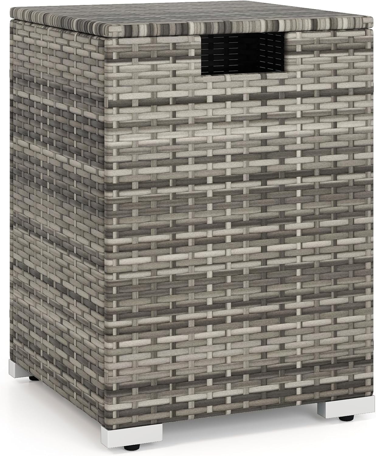 Propane Gas Tank Cover Table, 2-in-1 Rattan Hideaway Propane Gas Tank ...