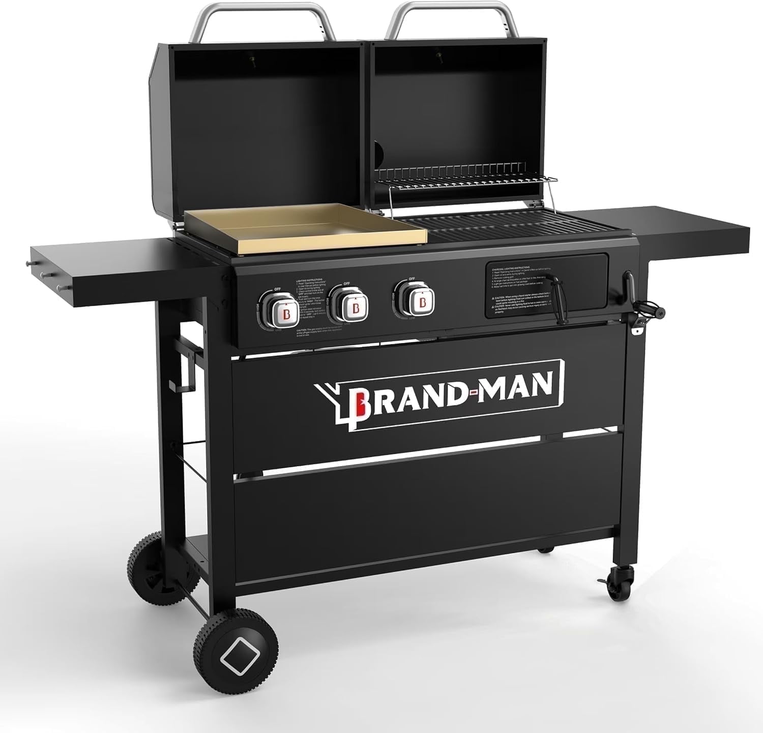 Brand-Man Propane Gas and Charcoal Grill Combo,Grill and Griddle Combo ...