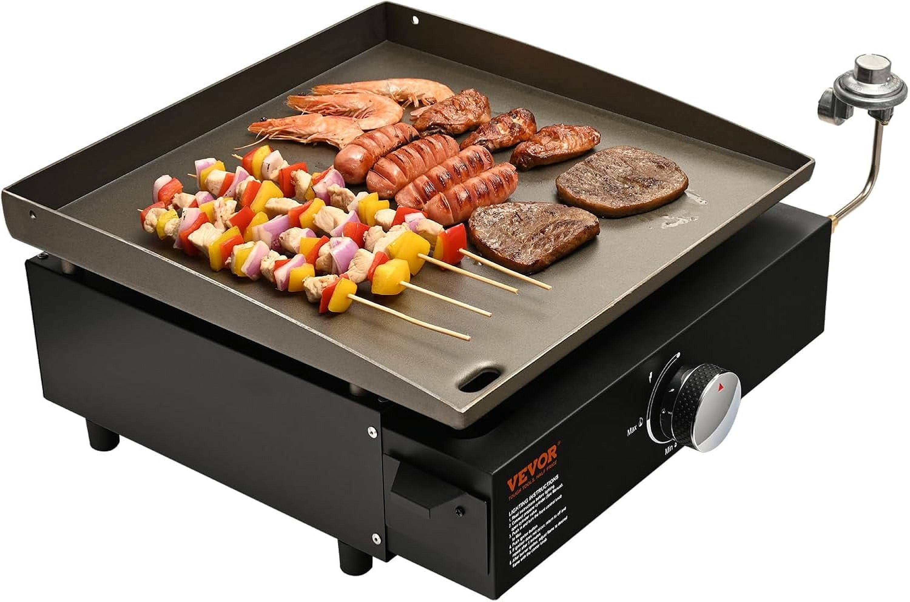 Propane Griddle on Cart, 36" Heavy Duty Manual Flat Top Griddle ...