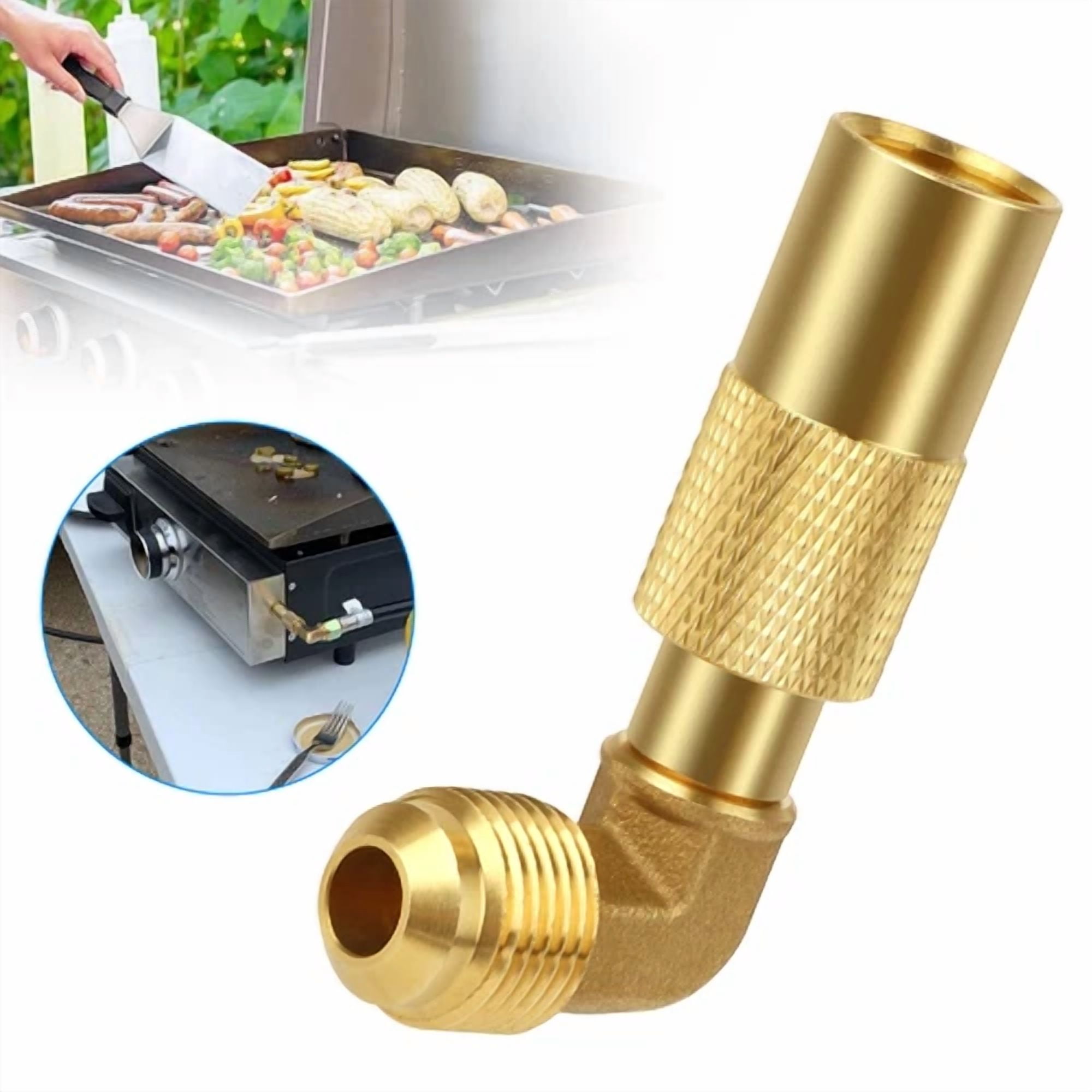Propane Hose Adapter Quick Connect 3/8Inch Male Flare 90° For ...
