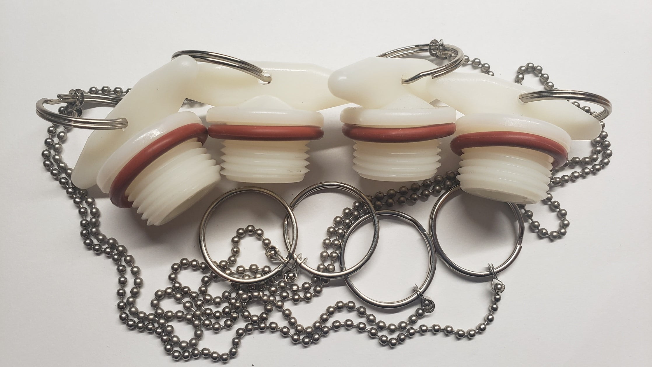 Propane LP BBQ Grill 20-40lb Tank Valve Threaded Plugs w/ Chain Tethers ...