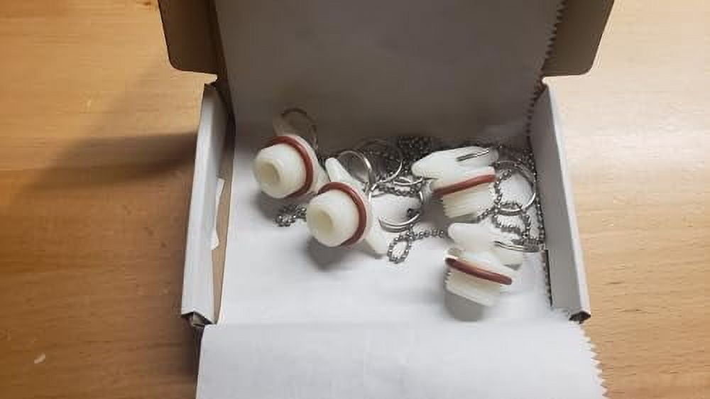 Propane LP BBQ Grill Tank Valve Threaded Plugs with Chain Tethers, 4 ...