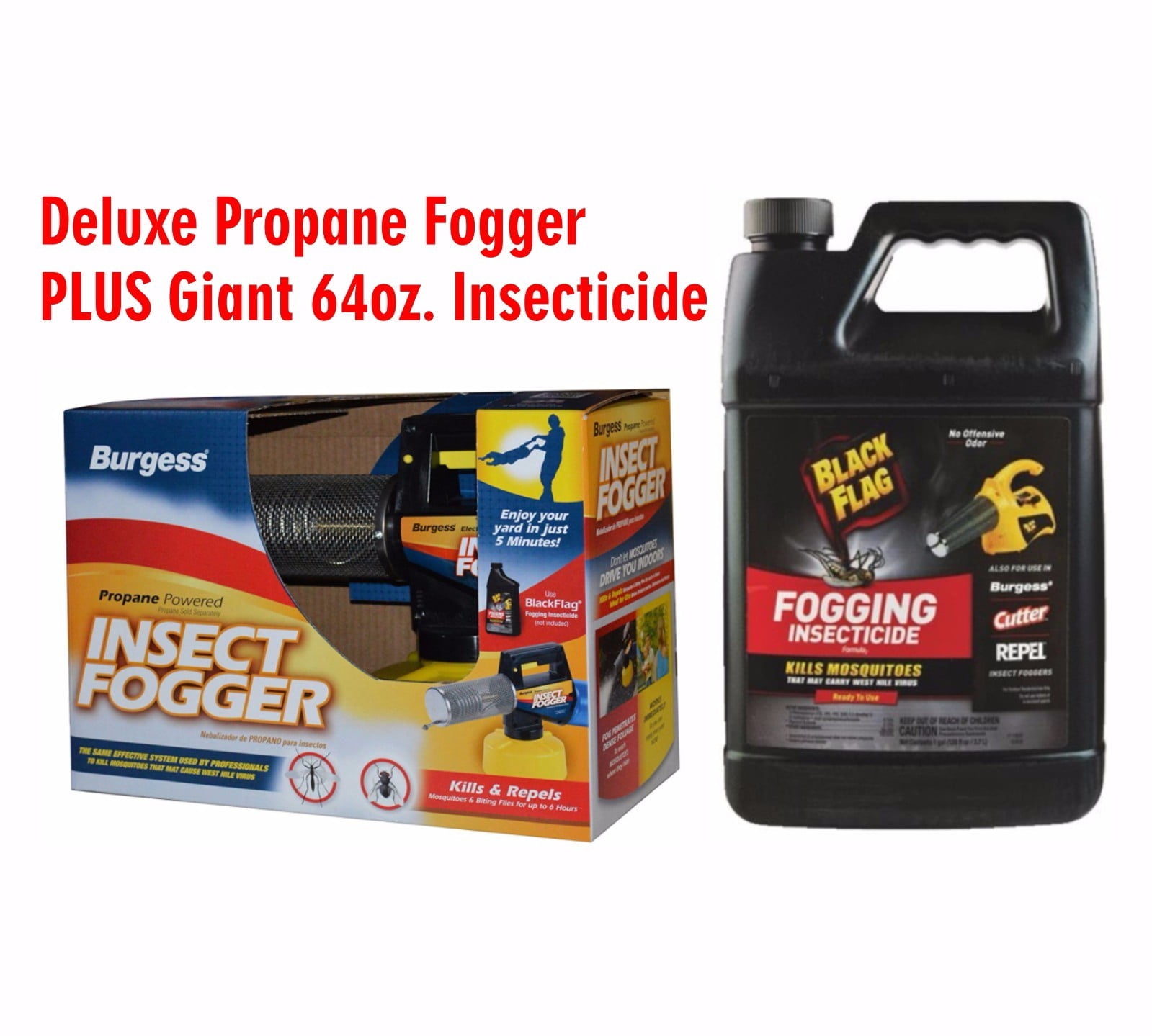 Propane Powered Mosquito / Bug / Insect Fogger Plus 64oz. Insecticide ...