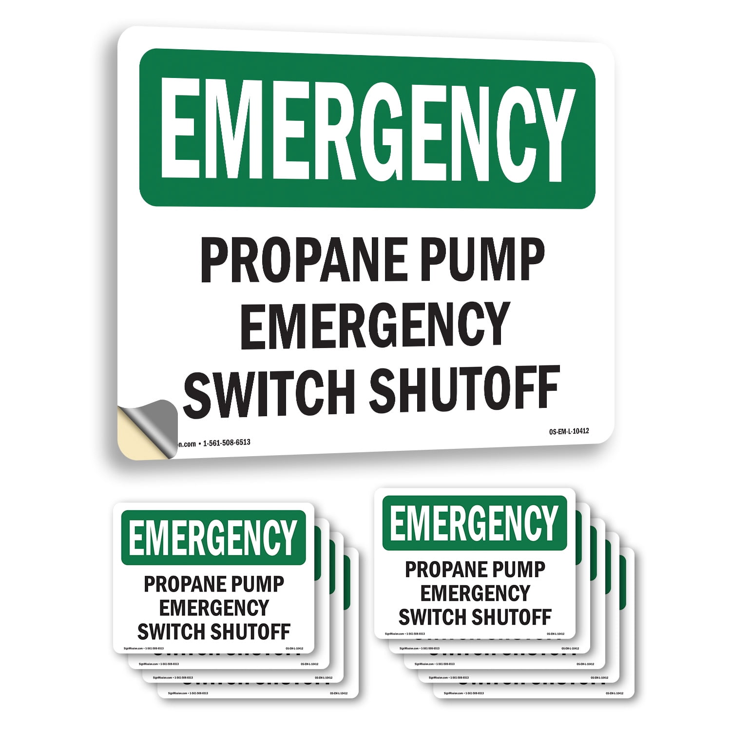 Propane Pump Switch Shutoff OSHA Emergency Vinyl Decal Label 18 Inch x ...