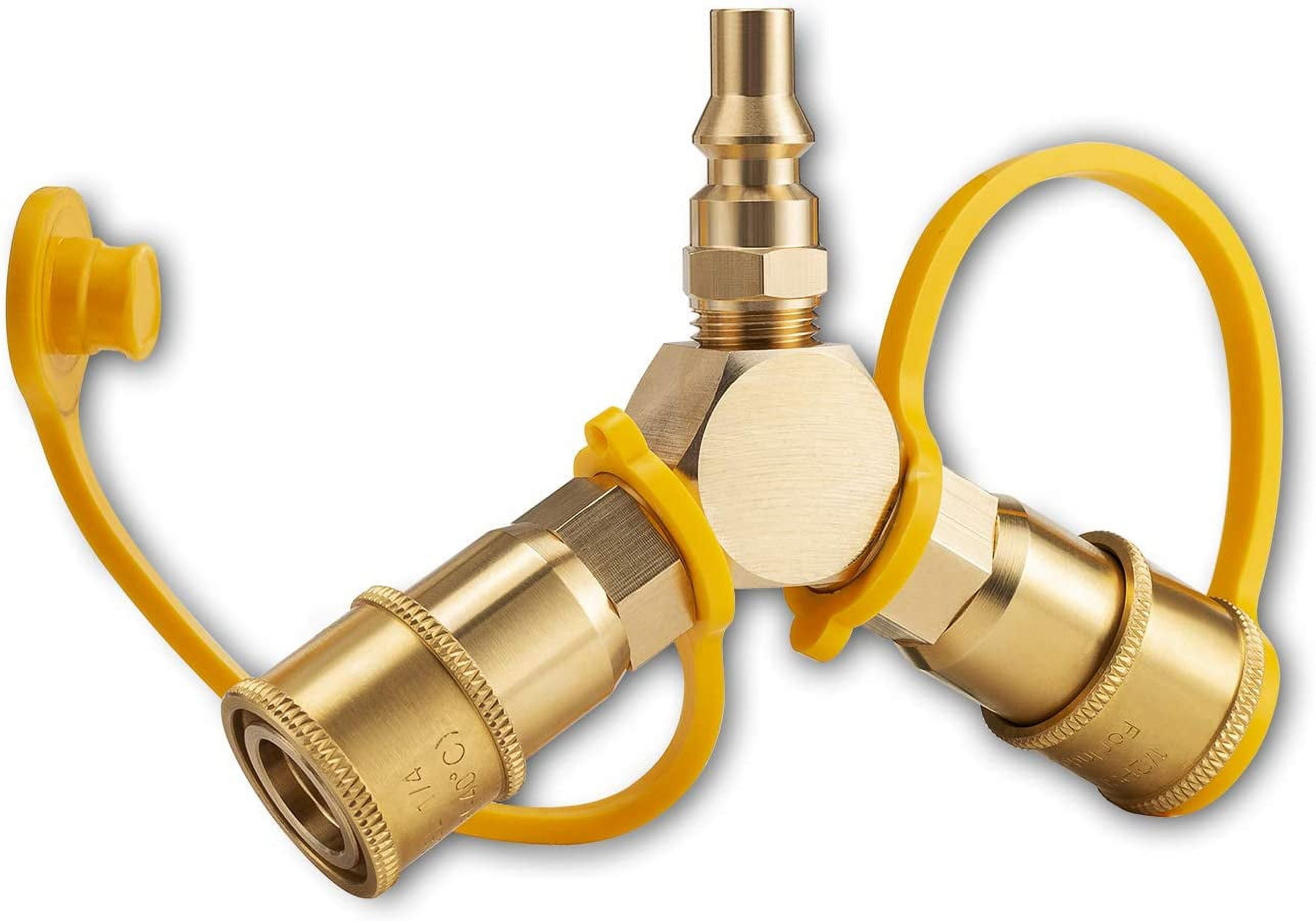 Propane Quick Connect Splitter, 1/4" RV LP Natural Gas Hose Quick ...