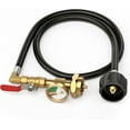Propane Refill Adapter for 1 lb. Tanks, 3FT Hose with Pressure Gauge ...