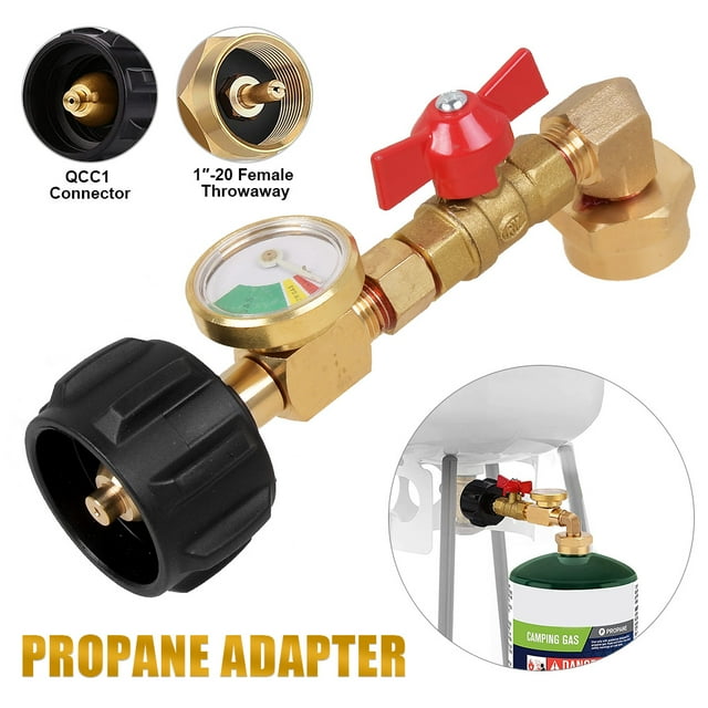 Propane Refill Adapter 1Lb To 20Lb Tank With Gauge And ON-Off Control ...