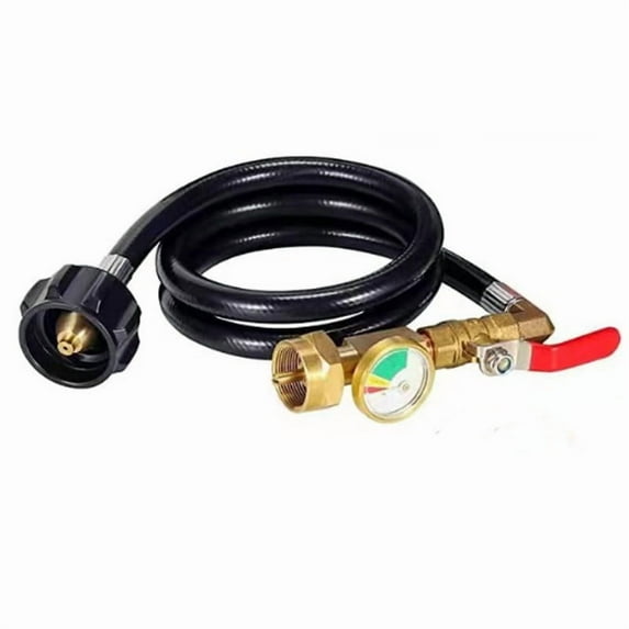Propane Refill Adapter Hose With Gauge And Control Valves 0.9 Meters ...
