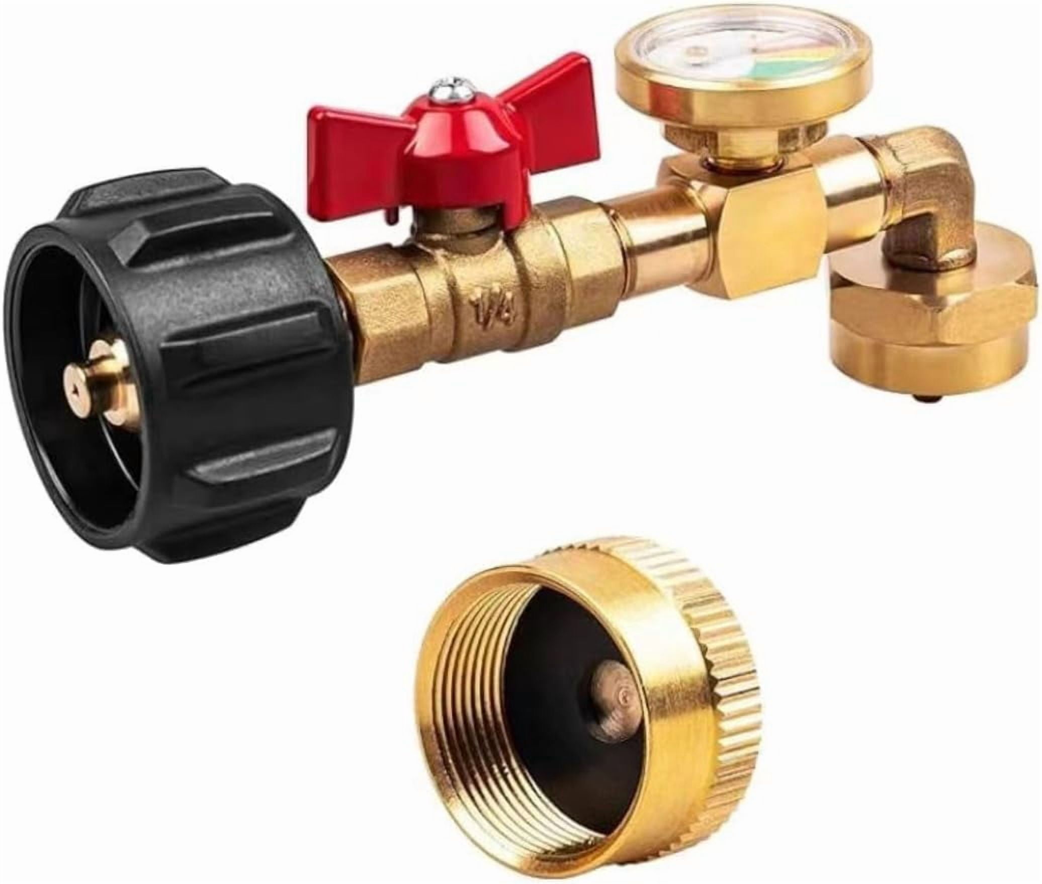 Propane Refill Adapter, L Shape Propane Tank with Gauge and ON-Off ...