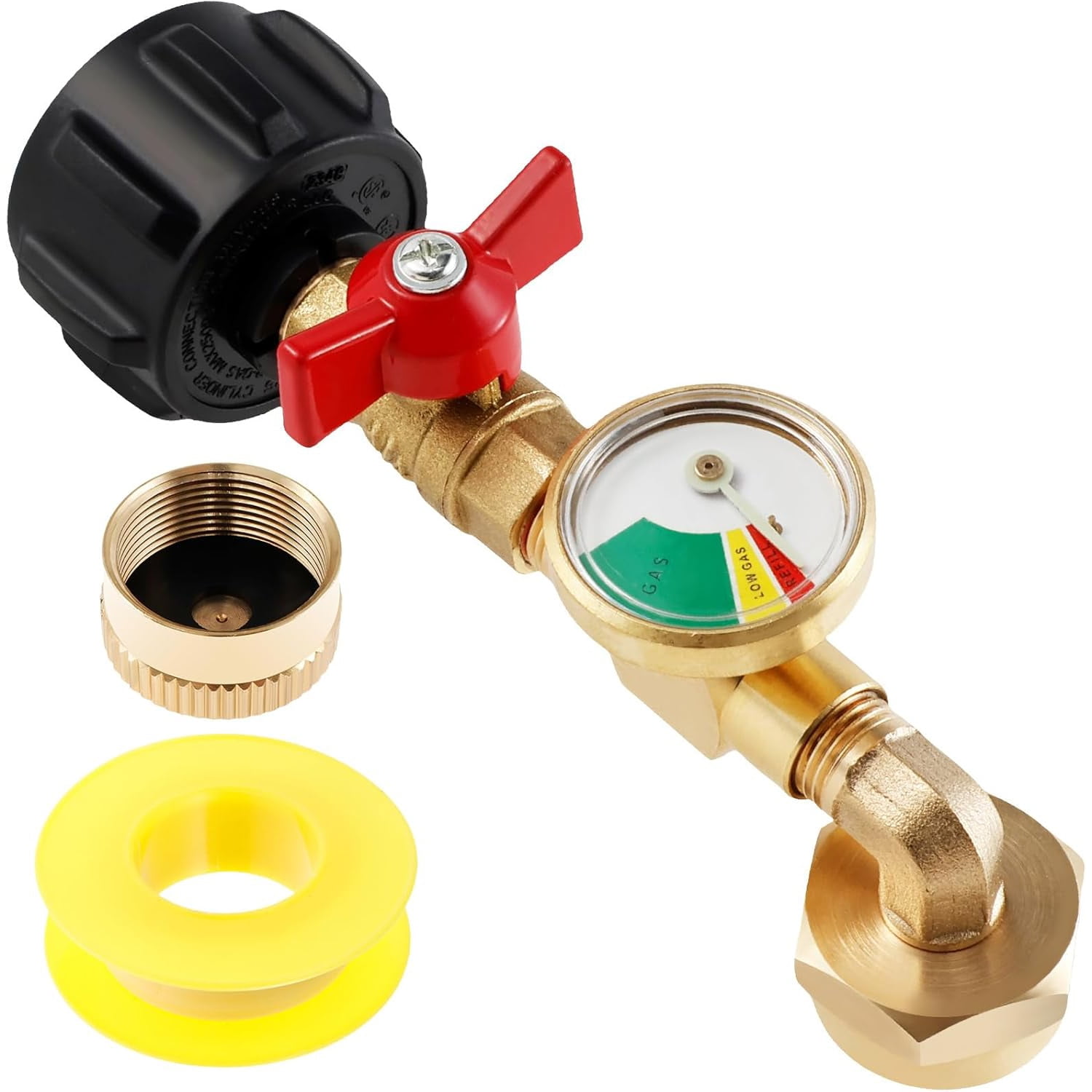 Propane Refill Adapter with Valve and Gauge, Fill 1 Pound Bottles from ...