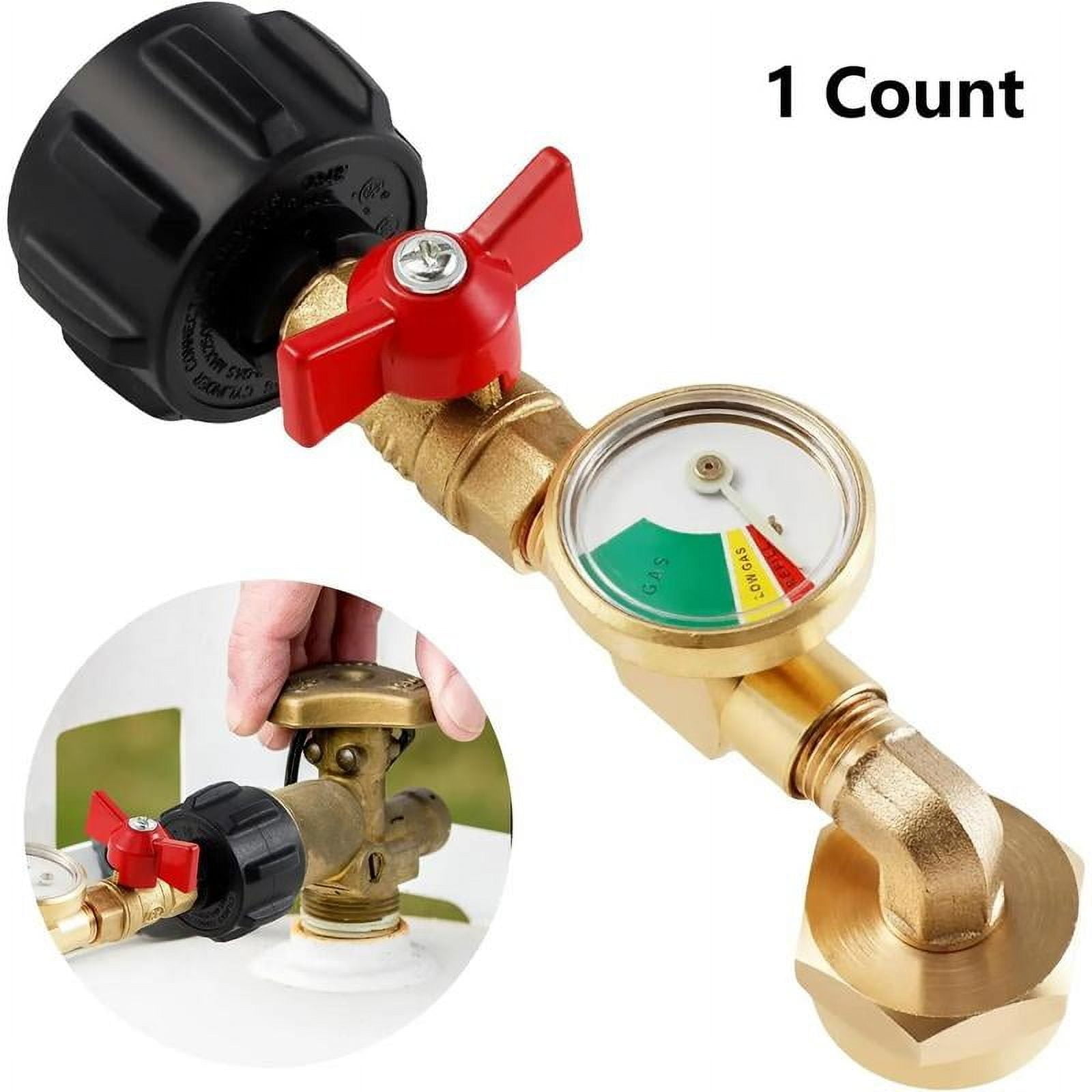 Propane Refill Adapter with Valve & Gauge, Gas Cylinder Filling ...