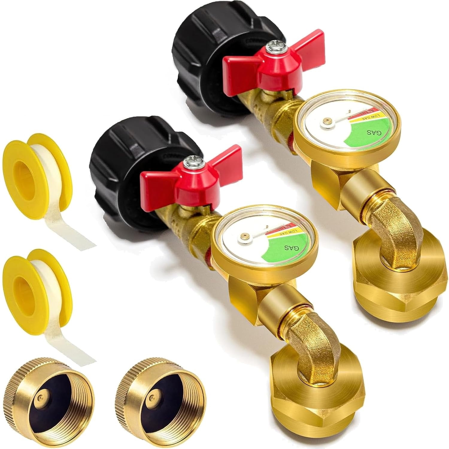 Propane Refill Elbow Adapter with Tank Gauge, Qcc1 Propane Refill Adapter 90-Degree Elbow ...