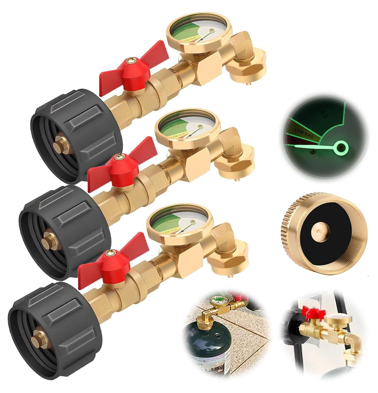 Propane Refill Elbow Adapter with Gauge, 2024 New Propane Adapter for 1 ...