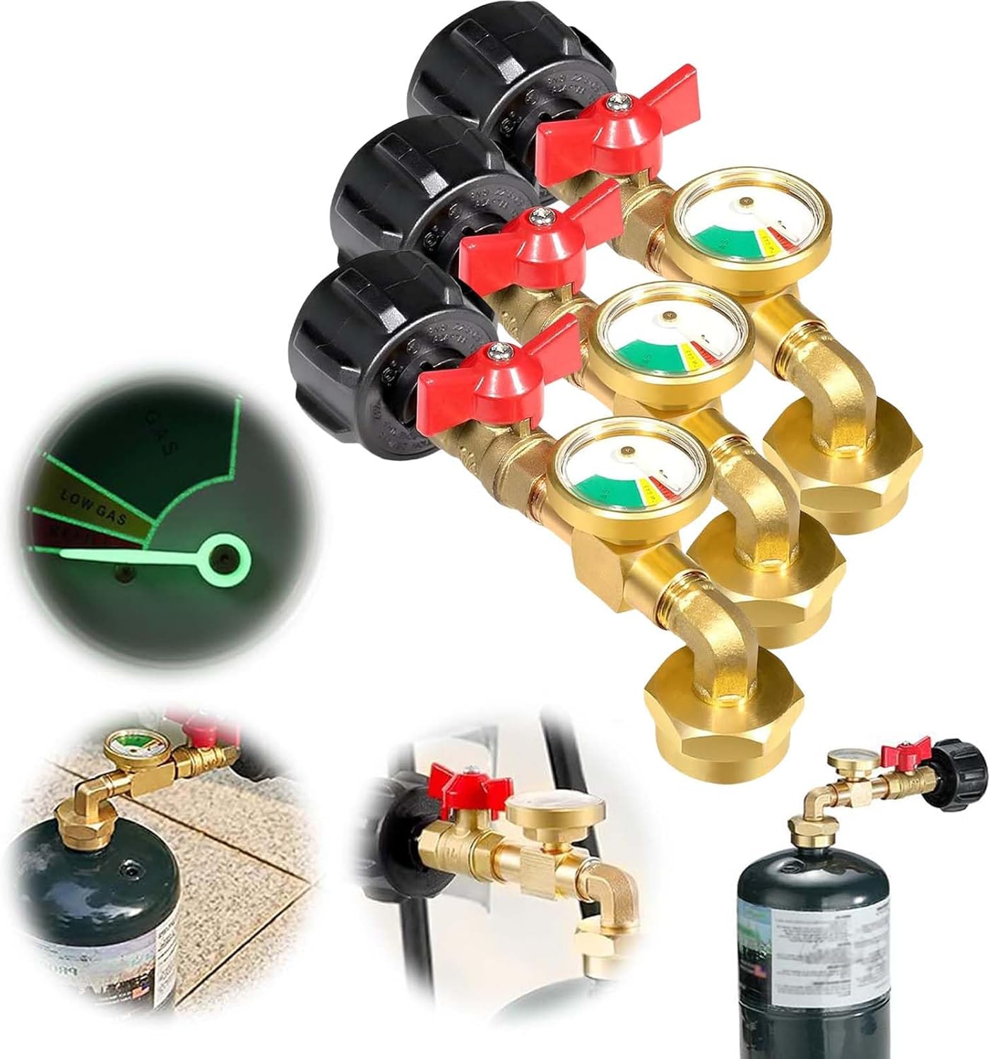 Propane Refill Elbow Adapter with Tank Gauge, QCC1 Propane Tank Refill ...