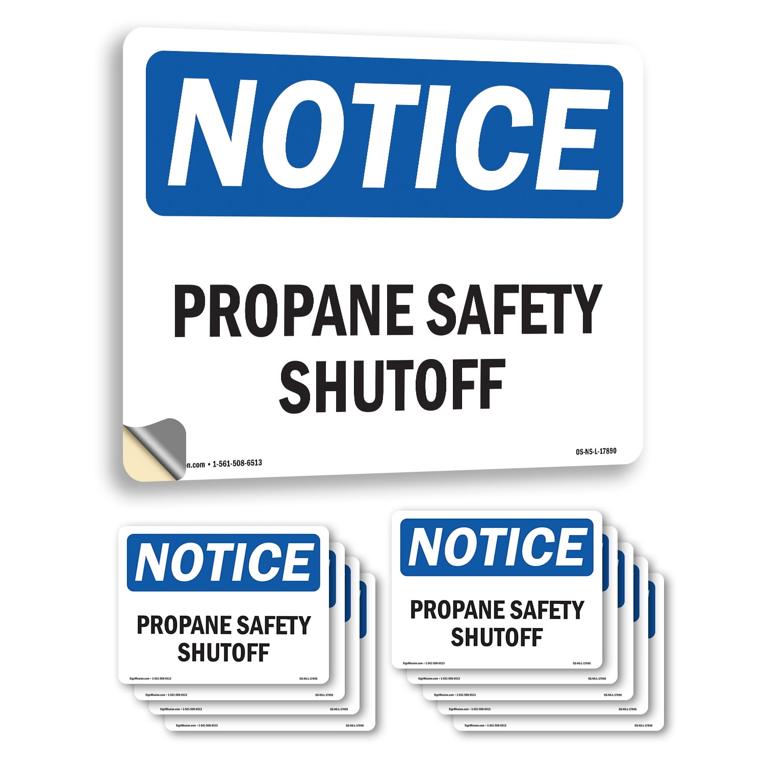 Propane Safety Shutoff OSHA Notice Vinyl Decal Label 10 Inch x 7 Inch ...
