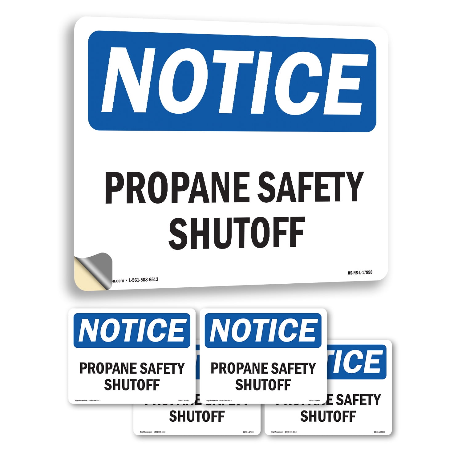 Propane Safety Shutoff OSHA Notice Vinyl Decal Label 10 Inch x 7 Inch ...