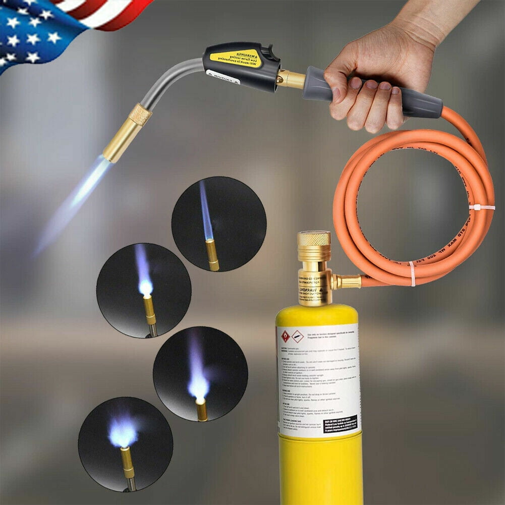 Propane Self-Igniting Gas Welding Turbo Burner Torch & 5' Hose Kit ...