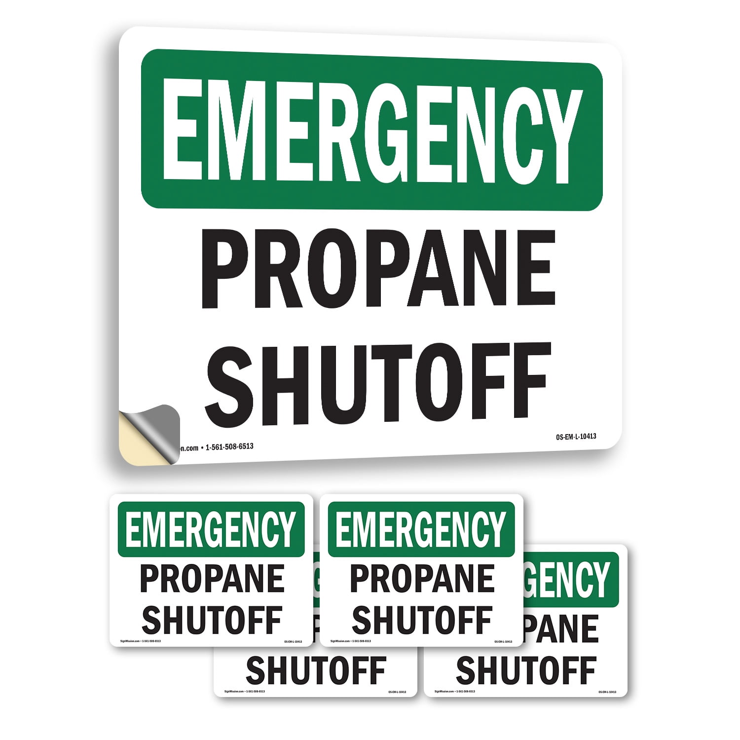 Propane Shutoff OSHA Emergency Vinyl Decal Label 5 Inch x 3.5 Inch - 5 ...