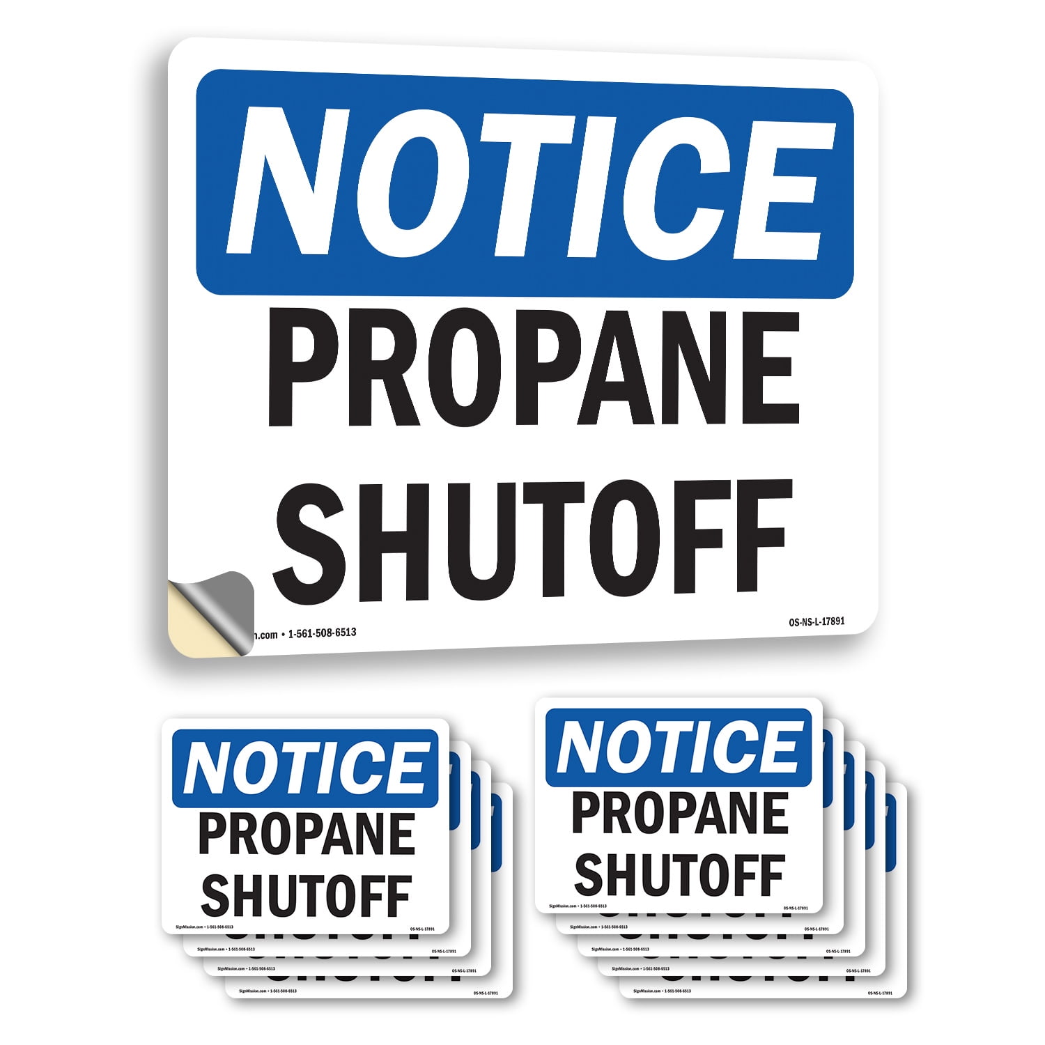 Propane Shutoff OSHA Notice Vinyl Decal Label 18 Inch x 12 Inch - 10 ...