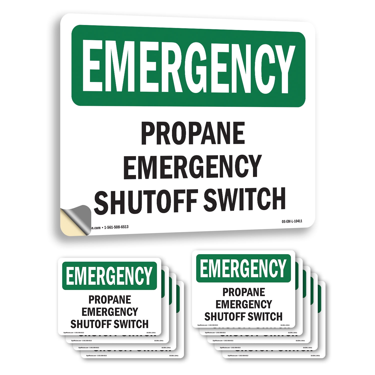 Propane Shutoff Switch OSHA Emergency Vinyl Decal Label 14 Inch x 10 ...