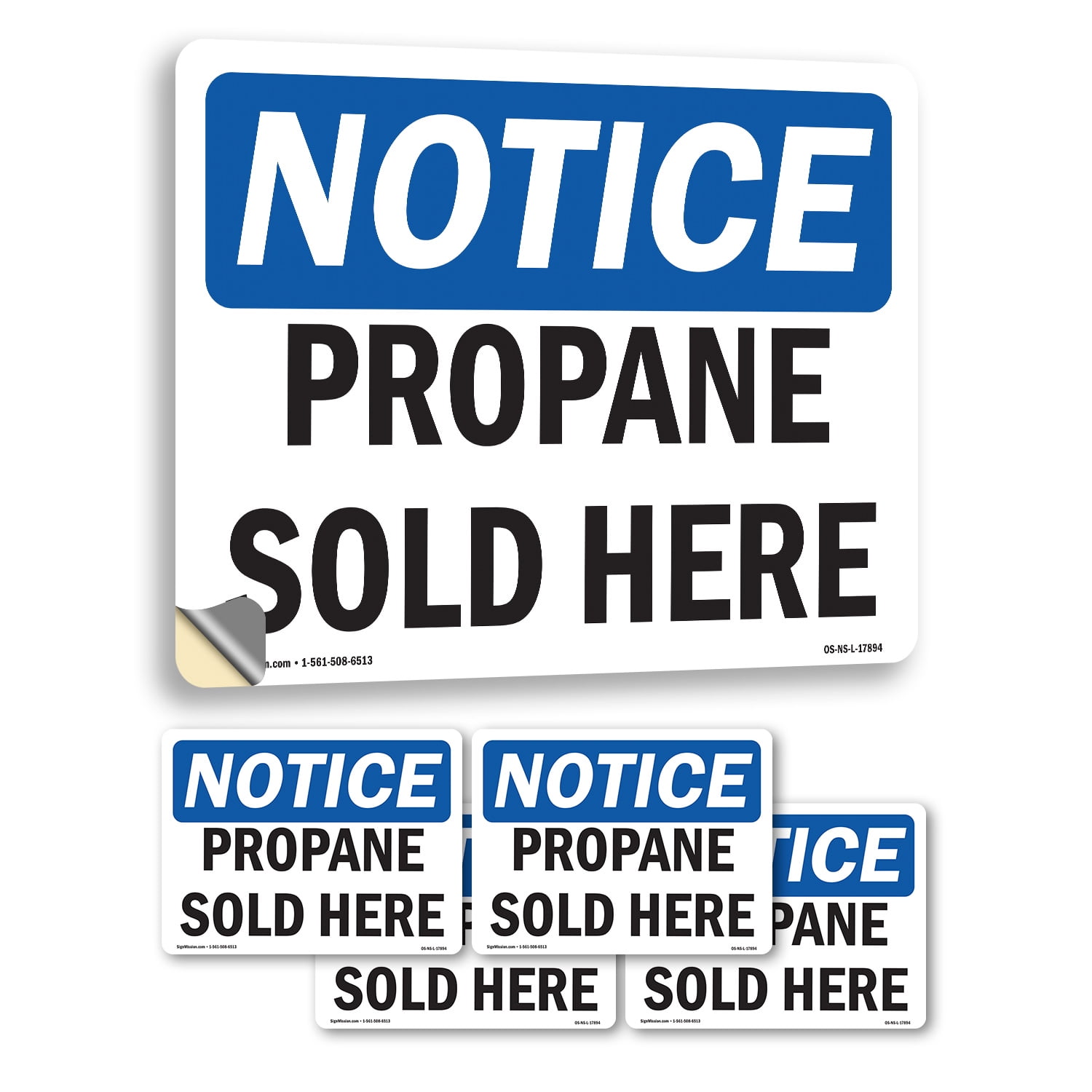 Propane Sold Here OSHA Notice Vinyl Decal Label 7 Inch x 5 Inch - 5 ...