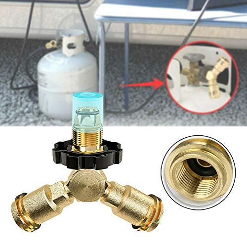 Propane Splitter Tee Adapter for QCC1 or POL Connector BBQ Grill Gas ...