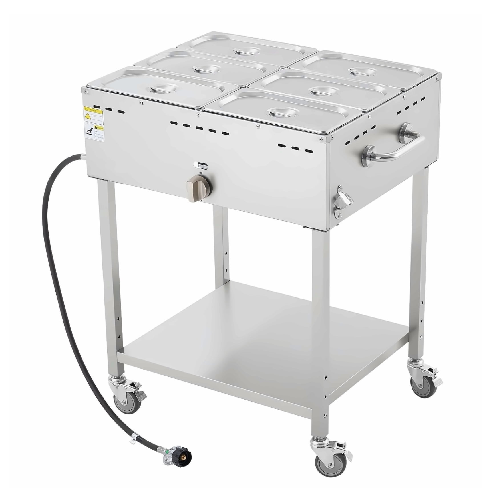 Propane Steam Table 6-Pan, Commercial Food Warmer Stainless Steel ...