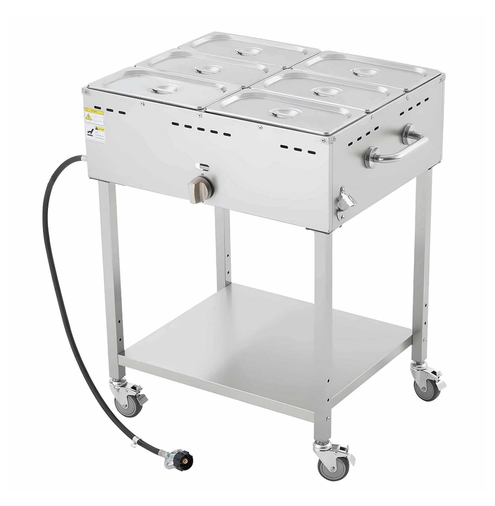 Propane Steam Table 6-Pan - Commercial Outdoor Food Warmer - Stainless ...
