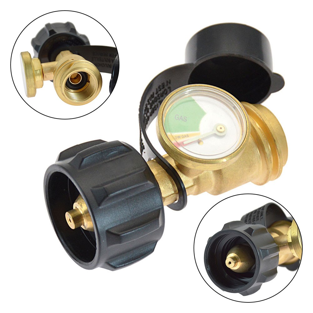 Propane Tank Adapter with Gauge - POL LP to QCC1 Type1 Conversion for ...