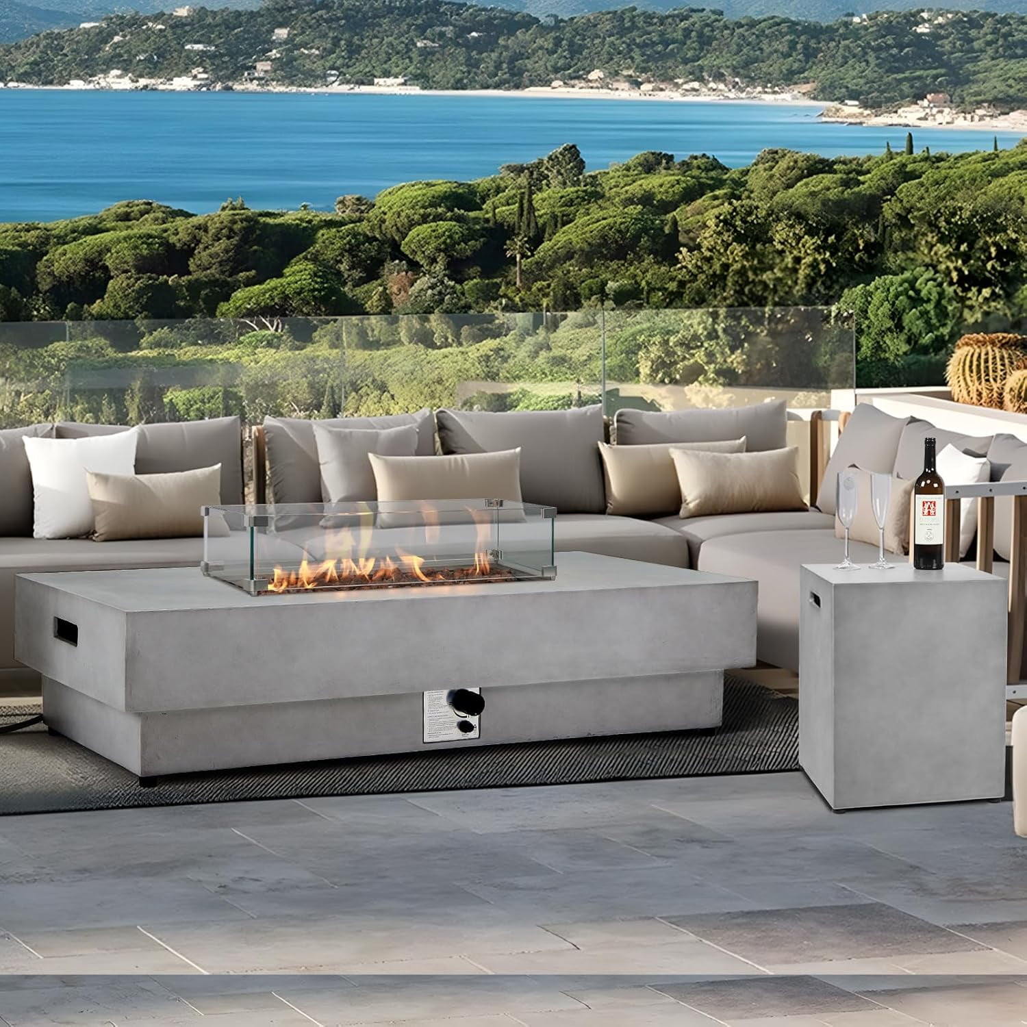 Propane Tank Cover Table, 20 LB Outdoor Propane Tank Storage Hideaway ...