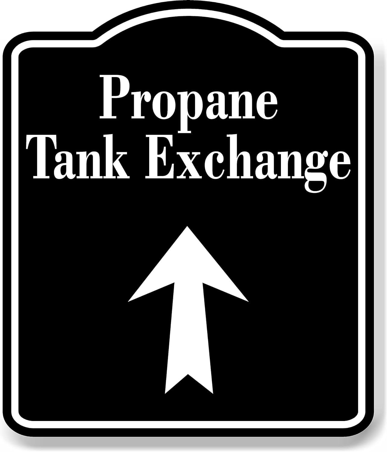 Propane_Tank_Exchange_Up_Arrow_BLACK Aluminum Composite Sign, 8.5"x10 ...