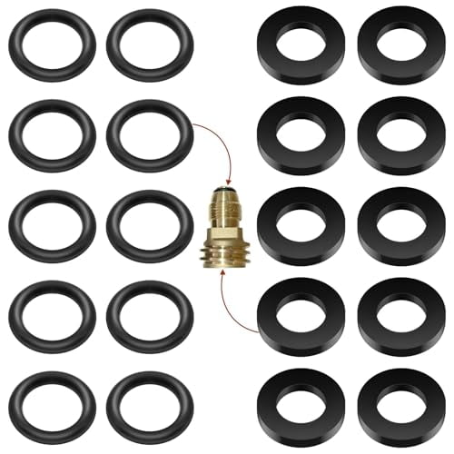 Propane Tank Gasket and 10Pcs O-Rings for All Soft Nose P.O.L. Fittings ...