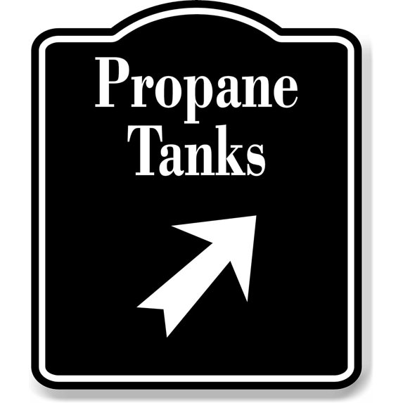 Propane_Tanks_45_Degree_Up_Right_Arrow_BLACK Aluminum Composite Sign ...