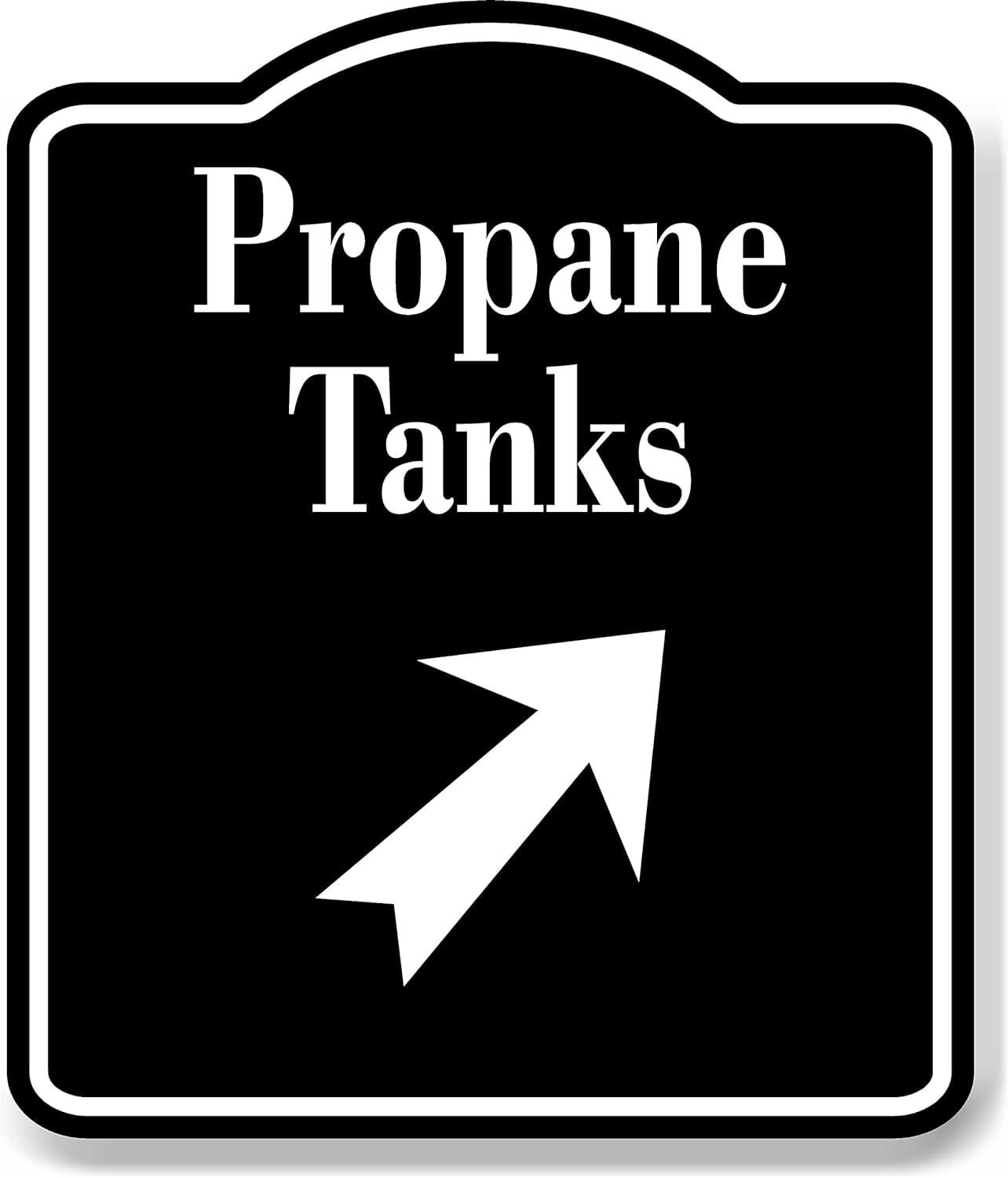 Propane_Tanks_45_Degree_Up_Right_Arrow_BLACK Aluminum Composite Sign, 8 ...