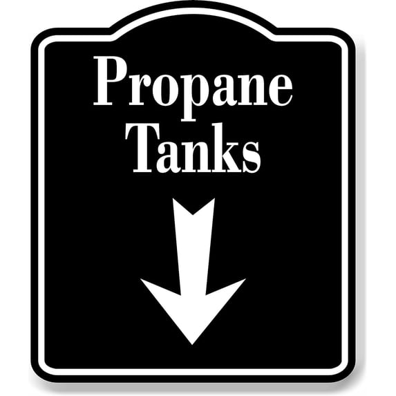 Propane_Tanks_Down_Arrow_BLACK Aluminum Composite Sign, 15"x18 ...