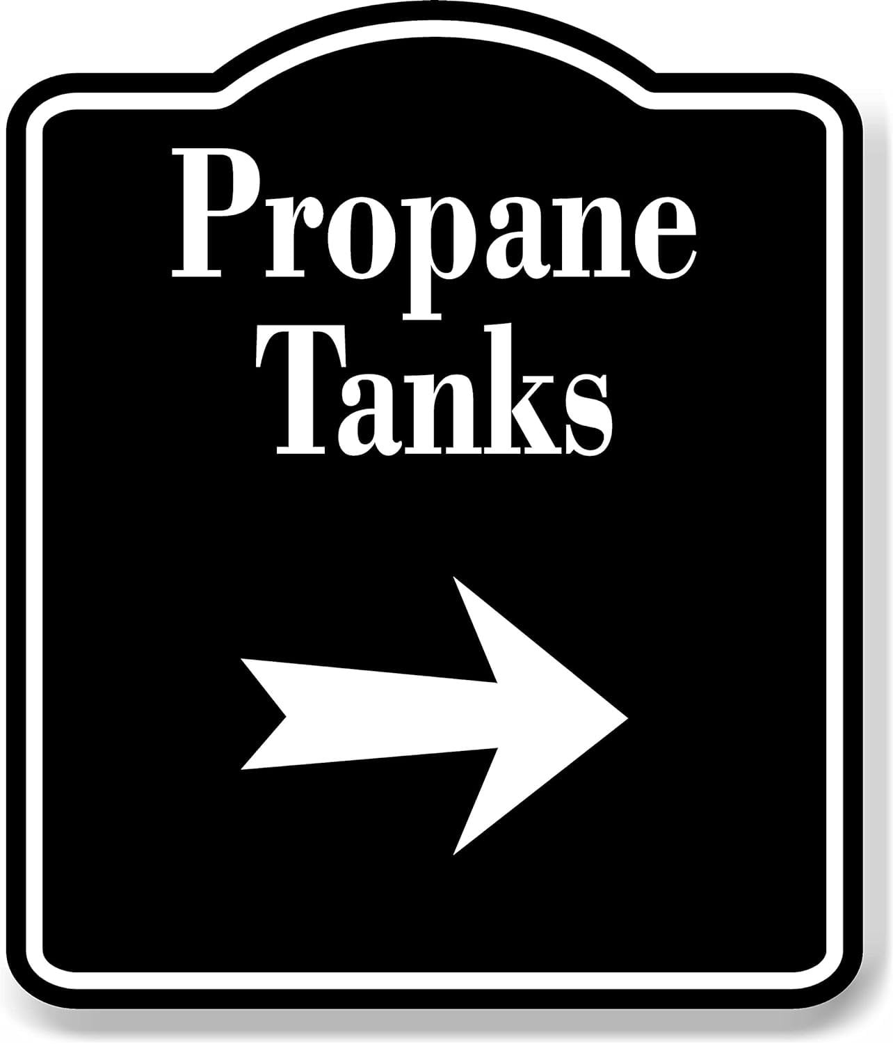 Propane_Tanks_Right_Arrow_BLACK Aluminum Composite Sign, 15"x18 ...