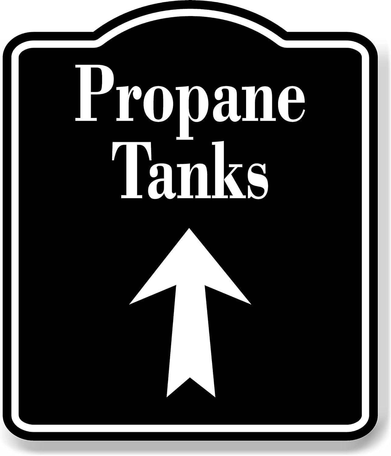 Propane_Tanks_Up_Arrow_BLACK Aluminum Composite Sign, 15"x18" - Walmart.com
